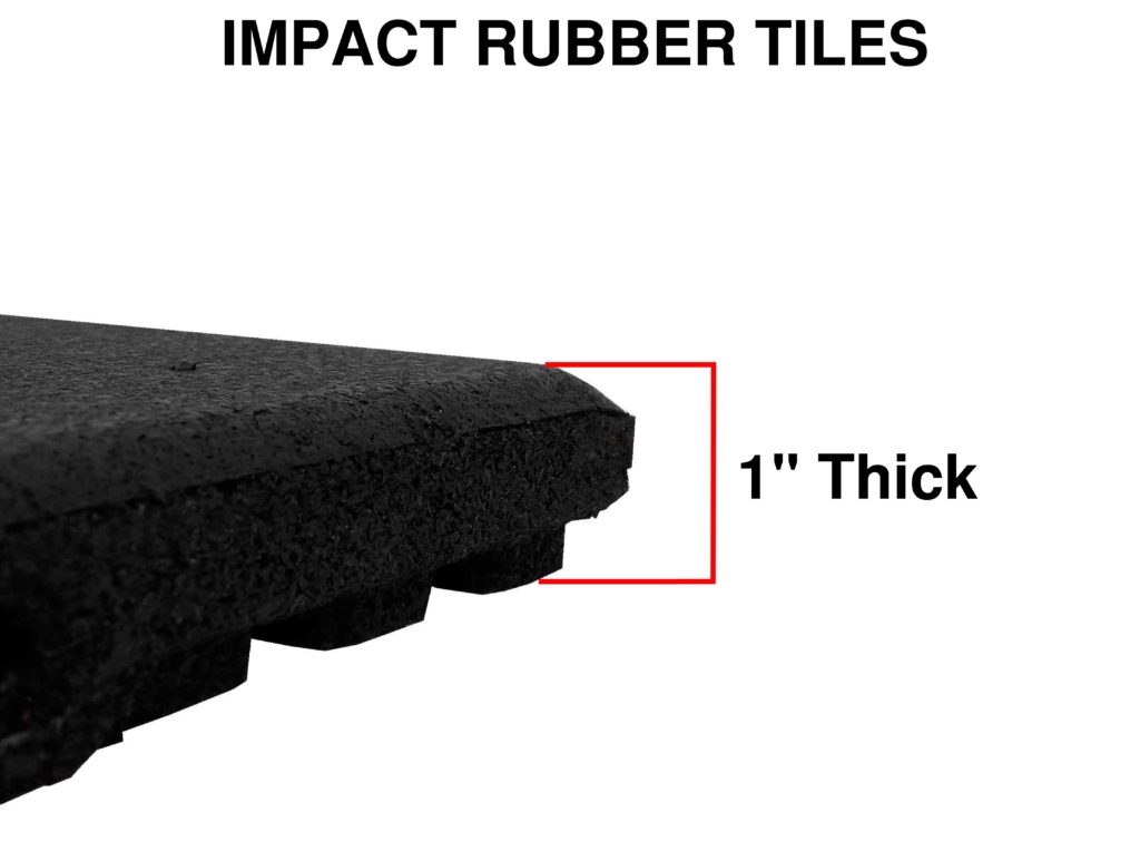 Overstock-Impact Rubber Tiles 24″ x 24″ x 1″